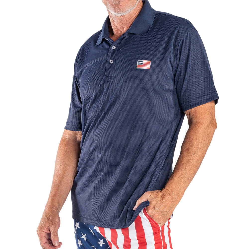 Men's US Flag Performance Grid Polo – The Flag Shirt