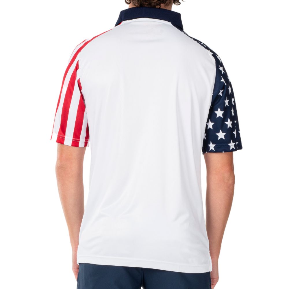 Men's Stars and Stripes Sleeved Polo Shirt