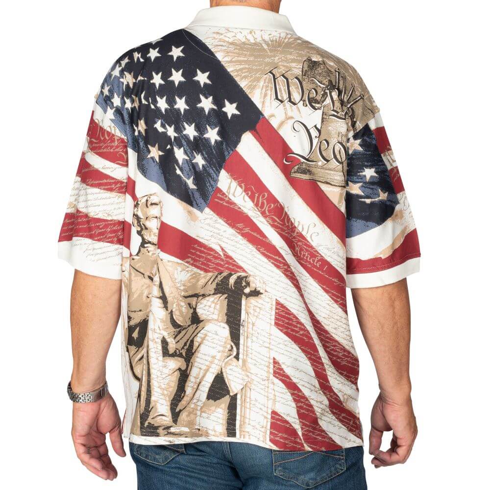 Men's Abraham Lincoln Patriotic Polo Shirt | TheFlagShirt.com