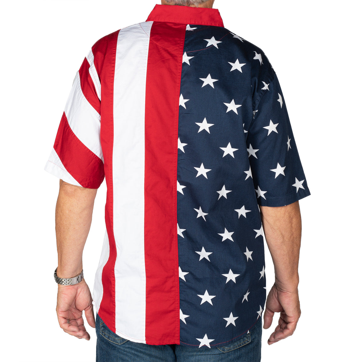 Men's Stars & Stripes 100% Cotton Button-Up Shirt| TheFlagShirt.com